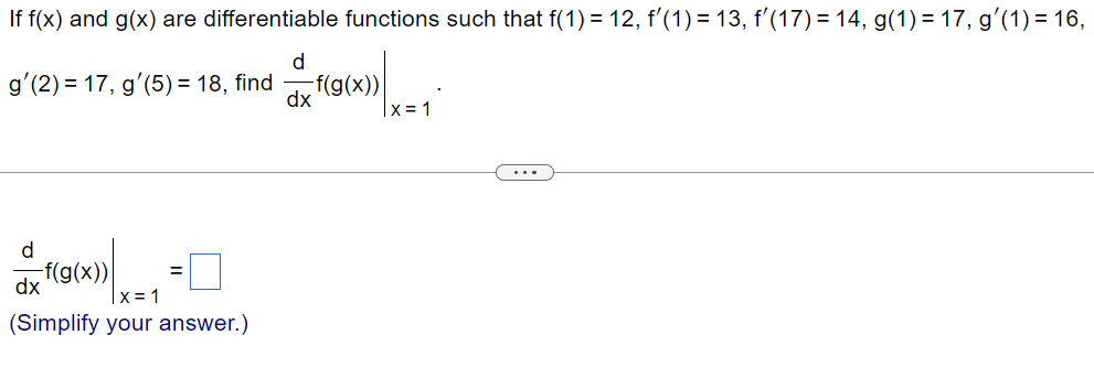 Solved If f(x) and g(x) are differentiable functions such | Chegg.com
