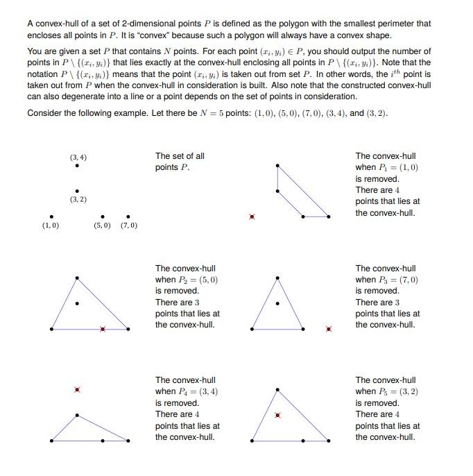 A convex-hull of a set of 2-dimensional points P is | Chegg.com