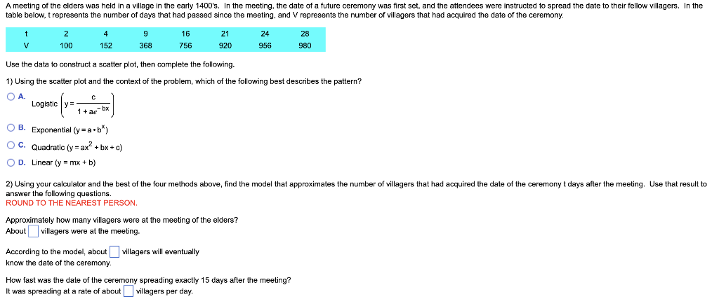 Use the data to construct a scatter plot, then | Chegg.com