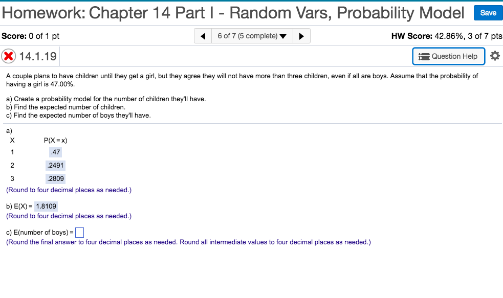 Solved Homework Chapter 14 Part I Random Vars