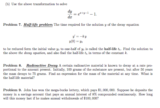 Solved Problem 1. Classify each differential equation | Chegg.com Solved Problem 1. Classify each differential equation | Chegg.com