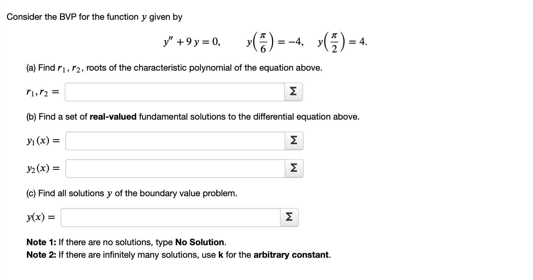 Solved Consider the BVP for the function y given by TT y" + | Chegg.com