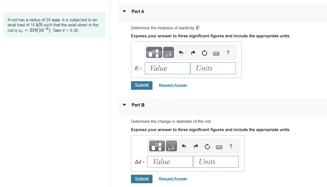 Solved Part AA rod has a radius of 20mm. ﻿It is subjected to | Chegg.com