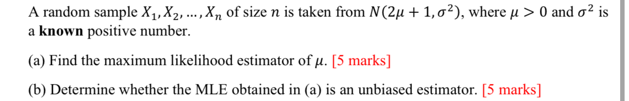 Solved A random sample X1,X2,…,Xn of size n is taken from | Chegg.com