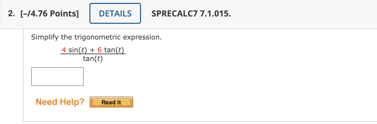 Solved Simplify the trigonometric expression. | Chegg.com