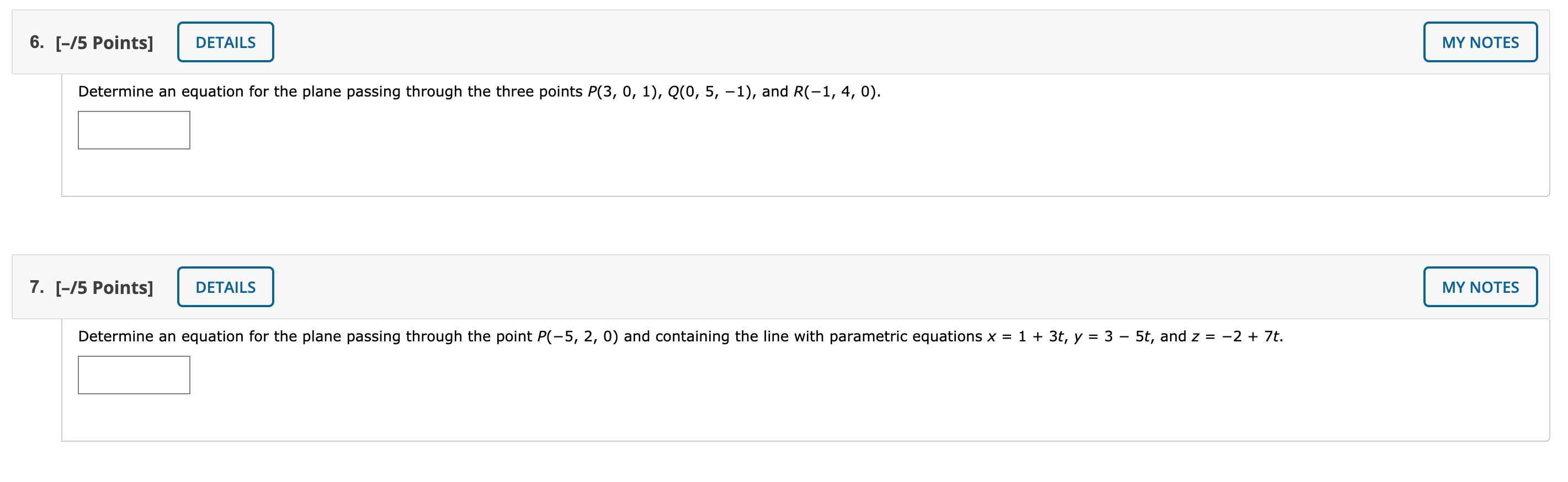 Solved Determine An Equation For The Plane Passing Through