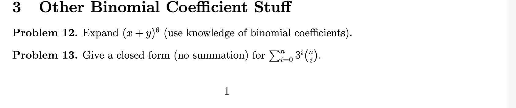 Solved Other Binomial Coefficient Stuff 3 Problem 12. Expand | Chegg.com