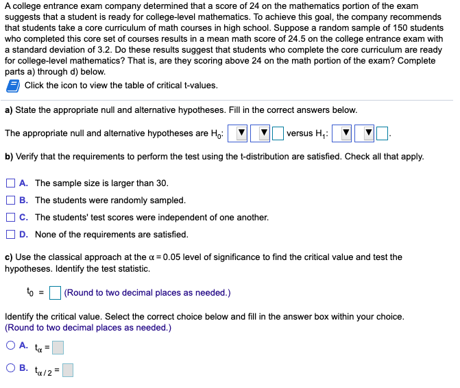 Solved A college entrance exam company determined that a | Chegg.com