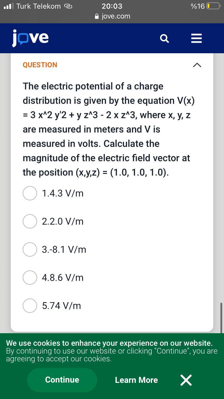 Solved The electric potential of a charge distribution is | Chegg.com