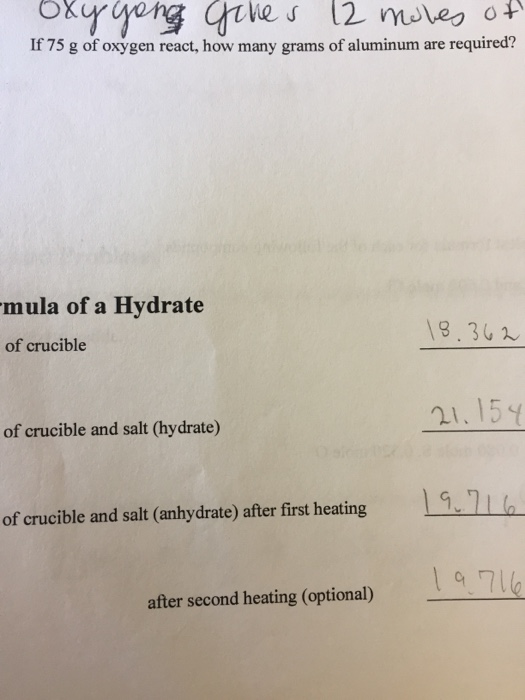 Solved If 75 g of oxygen react, how many grams of aluminum | Chegg.com