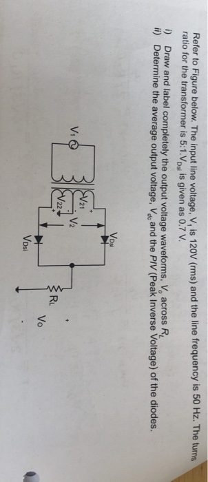 Solved Refer to Figure below. The input line voltage, V, is | Chegg.com
