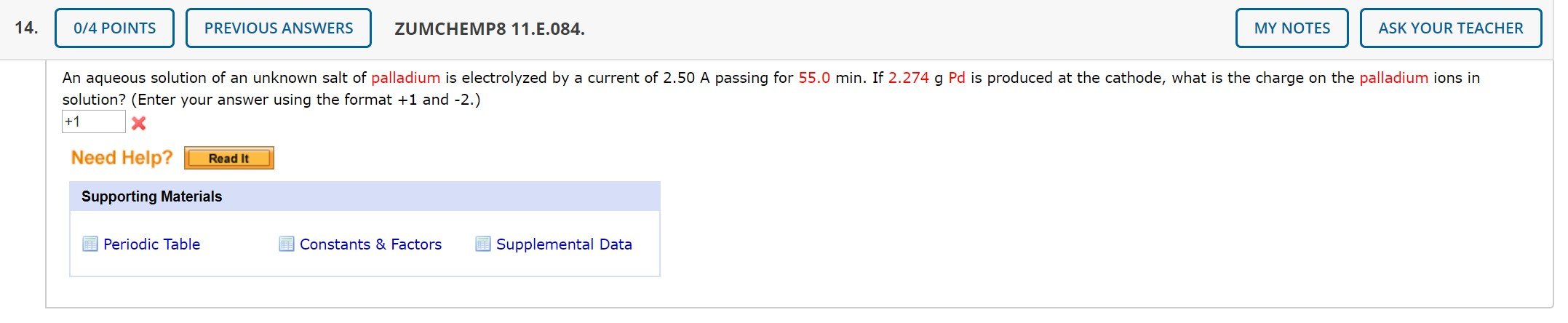 Solved An aqueous solution of an unknown salt of palladium | Chegg.com
