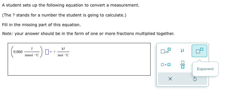 Solved A student sets up the following equation to convert a | Chegg.com