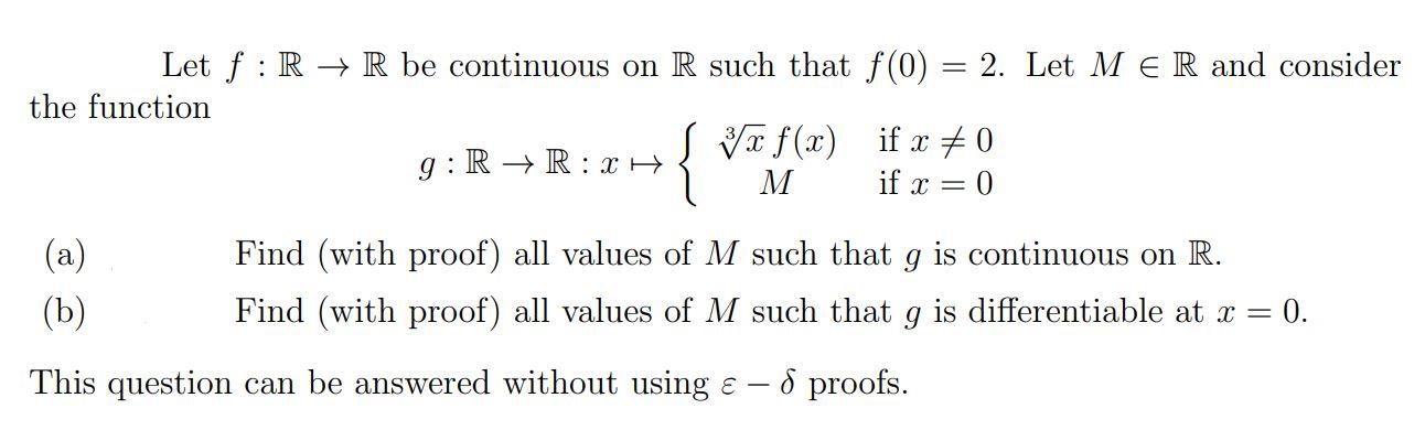 Solved Let f:R + R be continuous on R such that f(0) = 2. | Chegg.com