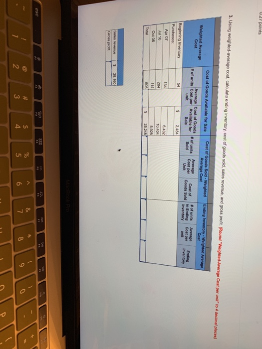 3. Using weighted-average cost, calculate ending | Chegg.com