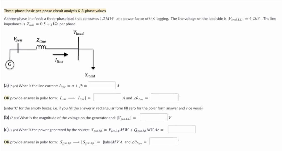 Solved Three-phase: basic per-phase circuit analysis & | Chegg.com