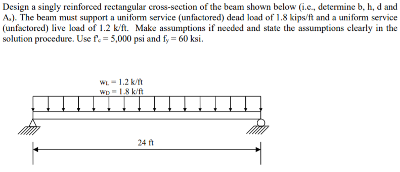 Solved Design a singly reinforced rectangular cross-section | Chegg.com