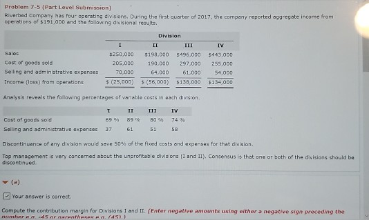 Solved Problem 7-5 (Part Level Submission) Riverbed Company | Chegg.com
