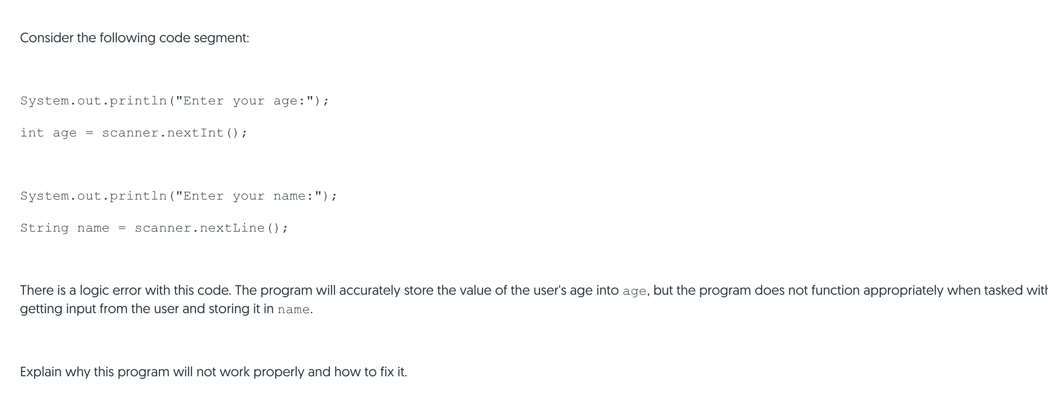Solved Consider the following code segment: | Chegg.com
