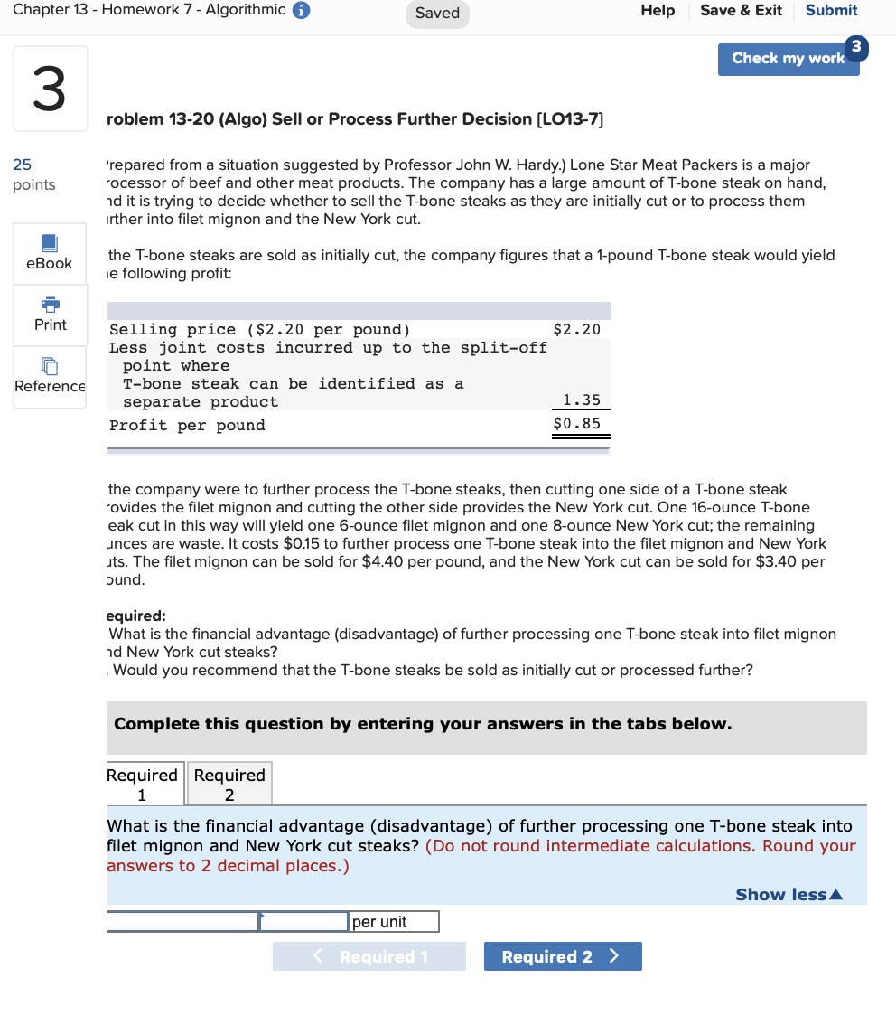 Solved Chapter 13 - Homework 7 - Algorithmic a Saved Help | Chegg.com