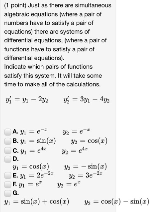 Solved Just as there are simultaneous algebraic equations | Chegg.com