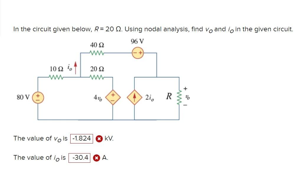 Solved In the circuit given below, R=20Ω. Using nodal | Chegg.com
