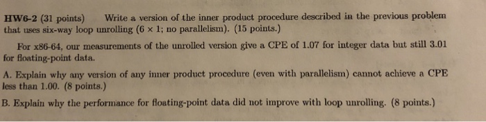 Solved Hw6-2 (31 points) Write a version of the inner | Chegg.com