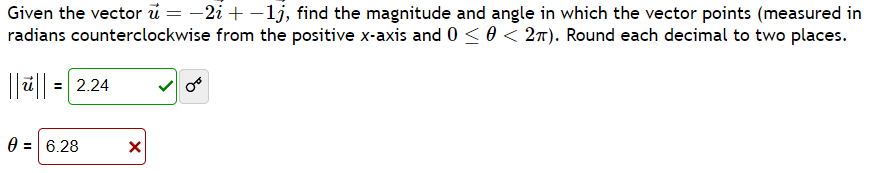 Solved Given the vector vec(u)=-2i+-1j, ﻿find the magnitude | Chegg.com
