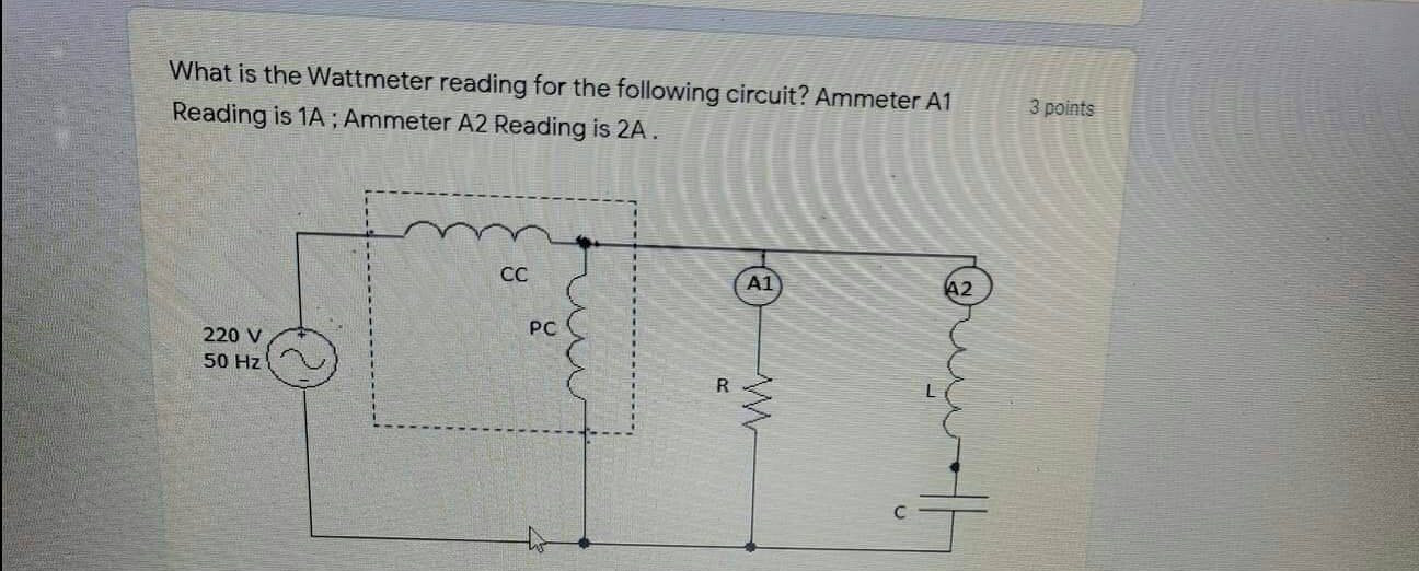 Solved What is the Wattmeter reading for the following | Chegg.com