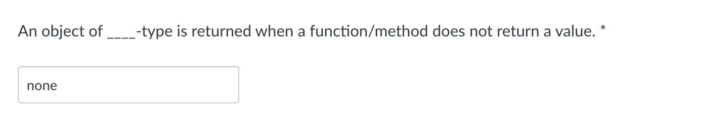 Solved An object of -type is returned when a function/method | Chegg.com