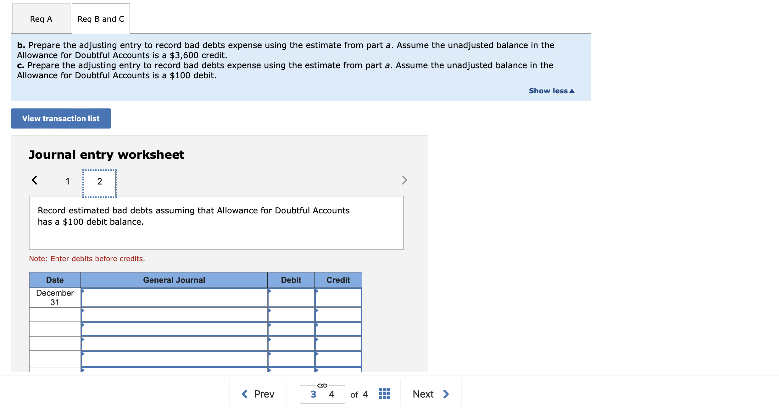 Solved b. ﻿Prepare the adjusting entry to record bad debts | Chegg.com
