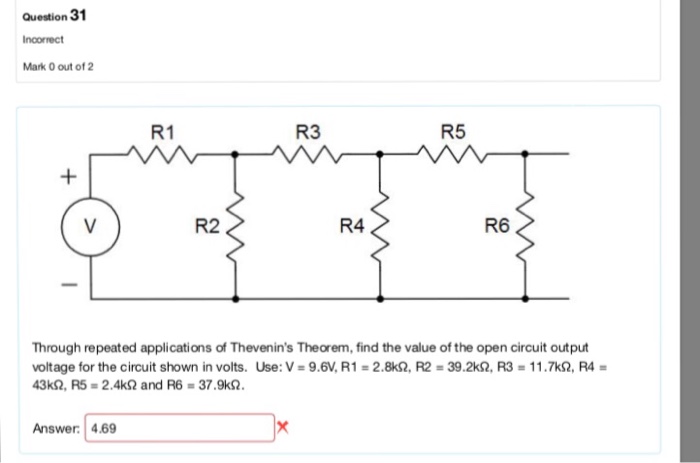 Solved Through repeated applications of Thevenin's | Chegg.com