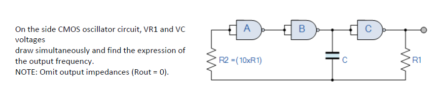A B с On the side CMOS oscillator circuit, VR1 and VC | Chegg.com
