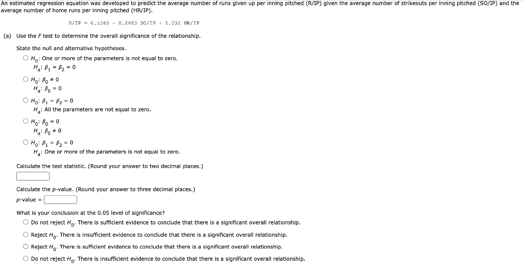 Solved An estimated regression equation was developed to | Chegg.com