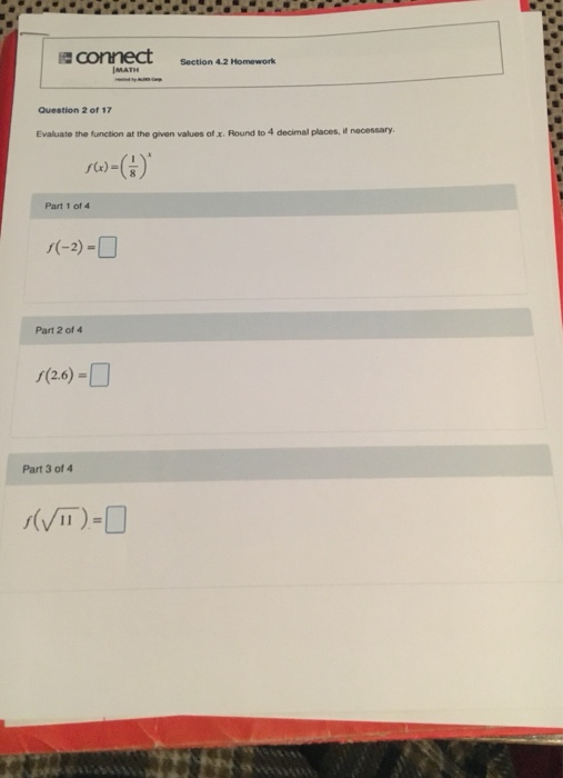 Solved 缨connect Section 4.2 Homework IMATH Question 2 of 17 | Chegg.com