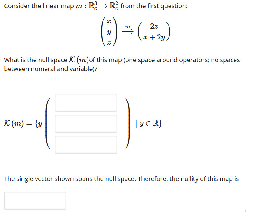 Solved Consider the linear map m:Rc3→Rc2 from the first | Chegg.com