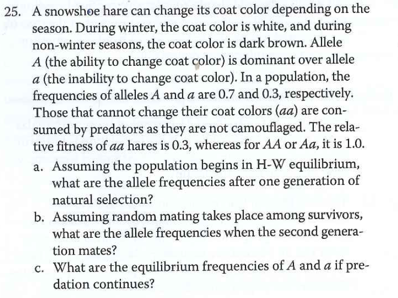 Solved 5. A snowshoe hare can change its coat color | Chegg.com