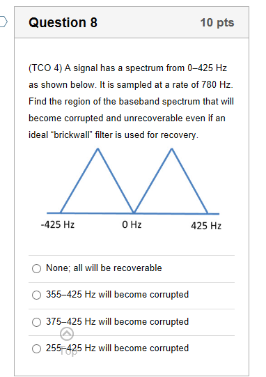 Solved Question 2 10 pts (TCO 1) A continuous time system | Chegg.com
