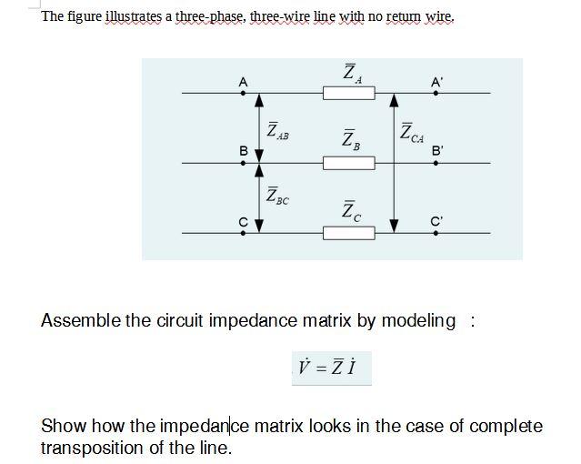 Solved The figure illustrates a three-phase, three-wire line | Chegg.com