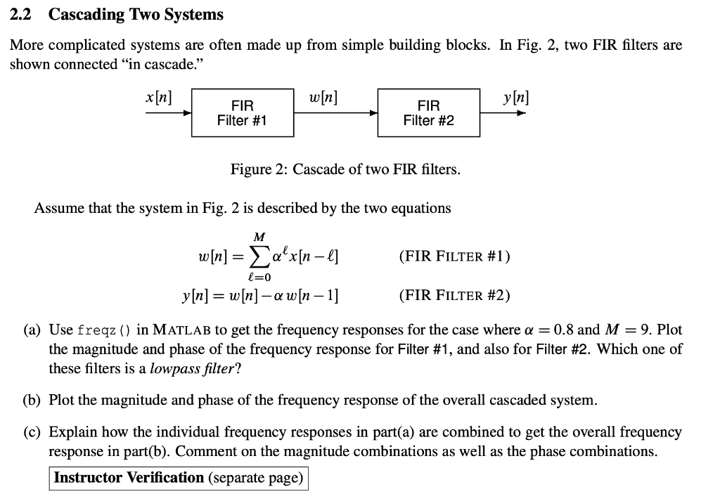 Solved 2.2 Cascading Two Systems More complicated systems | Chegg.com