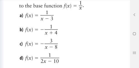 Solved For each reciprocal function, write equations for | Chegg.com