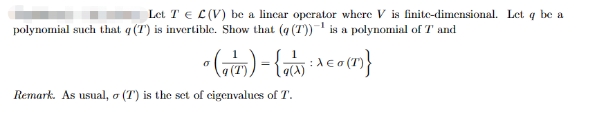 Solved Let T∈L(V) be a linear operator where V is | Chegg.com
