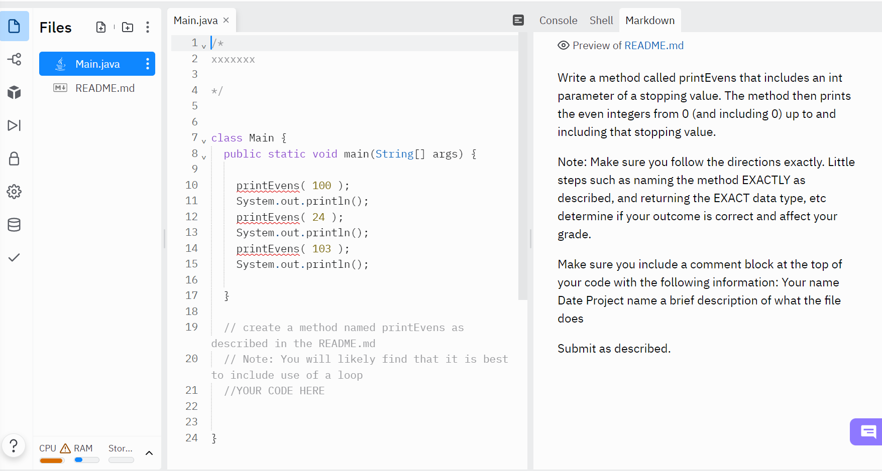 Solved Console Shell Markdown Files Mainjava 1v 2 