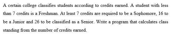 Solved A certain college classifies students according to | Chegg.com