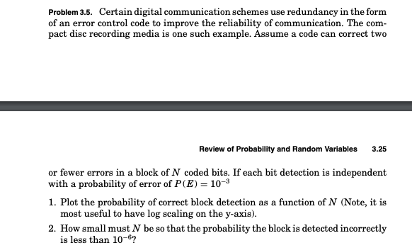 Problem 3.5. Certain digital communication schemes | Chegg.com