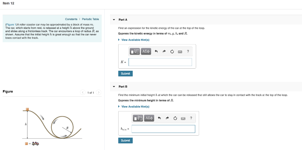 Solved Item 12 Constants Periodic Table PartA (Figure 1)A | Chegg.com