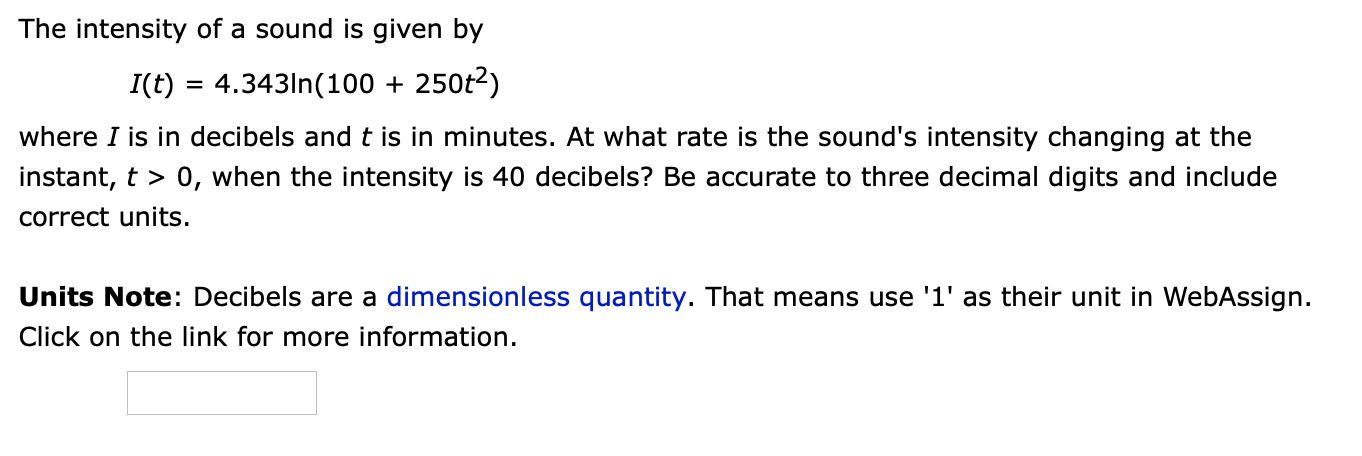Solved The intensity of a sound is given by I(t) = | Chegg.com