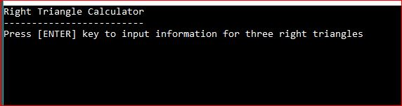Solved Create an application for a right triangle class with | Chegg.com