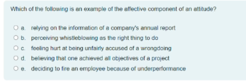 Solved Which of the following is an example of the affective | Chegg.com