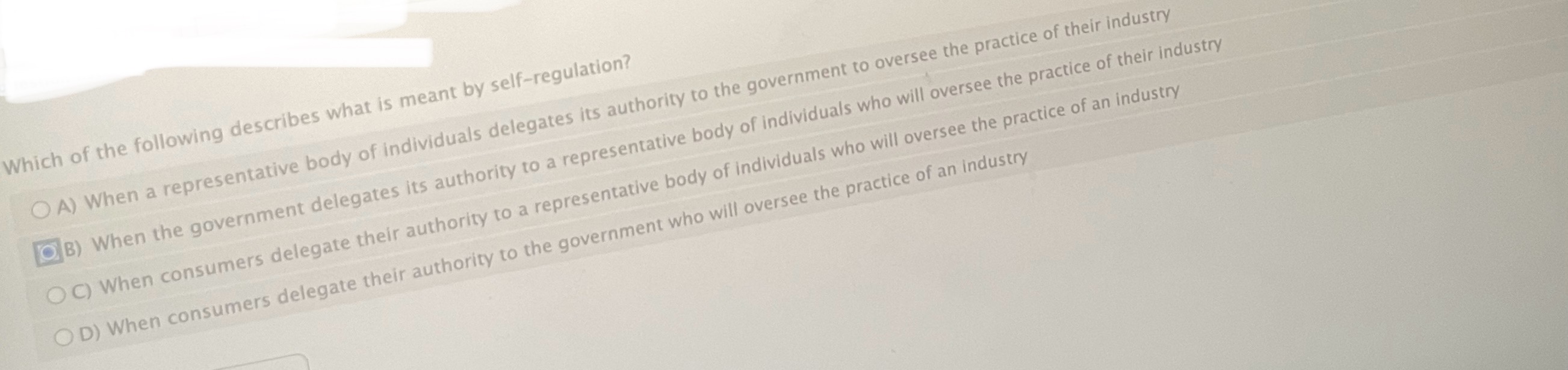 Solved Which of the following describes what is meant by | Chegg.com